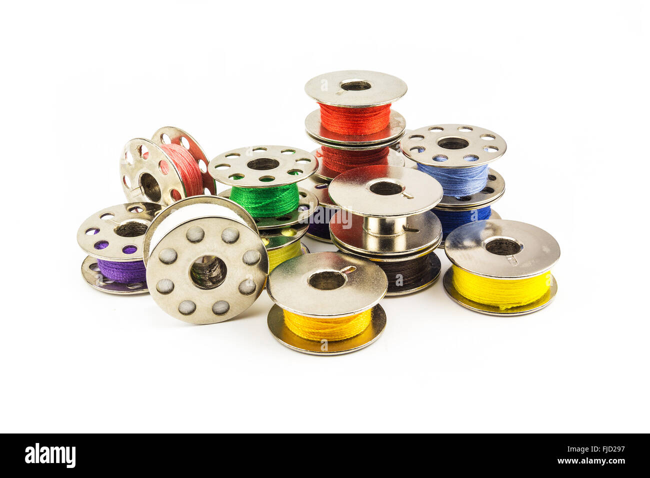 A photo of Yarn rolling on white isolate background Stock Photo - Alamy