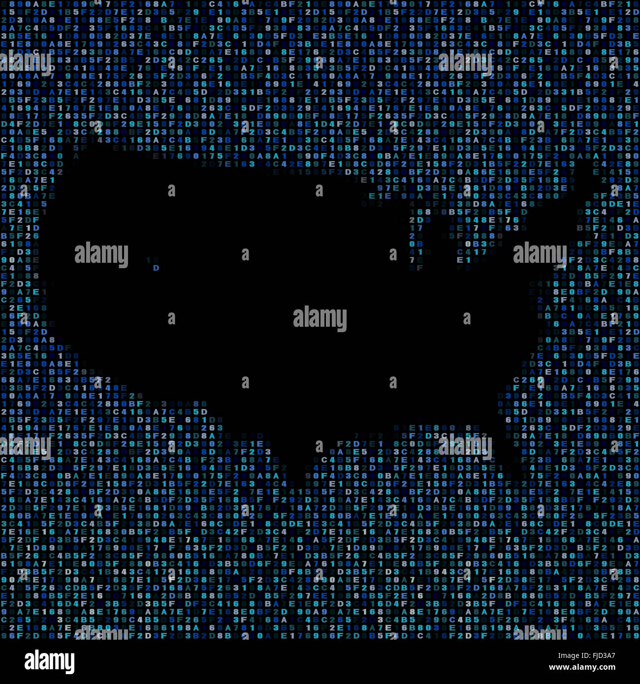USA map on hex code illustration Stock Photo - Alamy