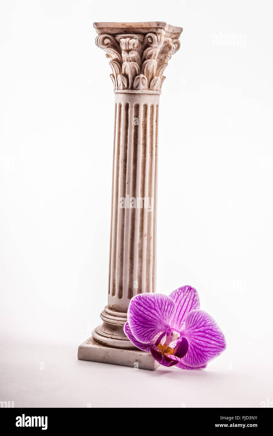 Classical column with flower Stock Photo - Alamy