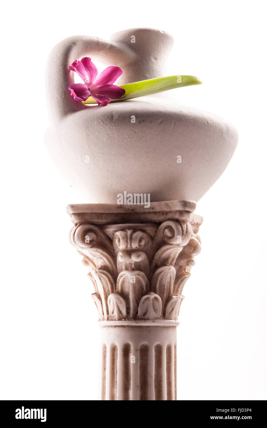 Classical column with flower Stock Photo - Alamy