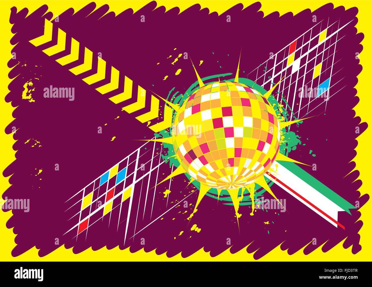 Abstract horizontal dance club banner with disco ball Stock Vector ...