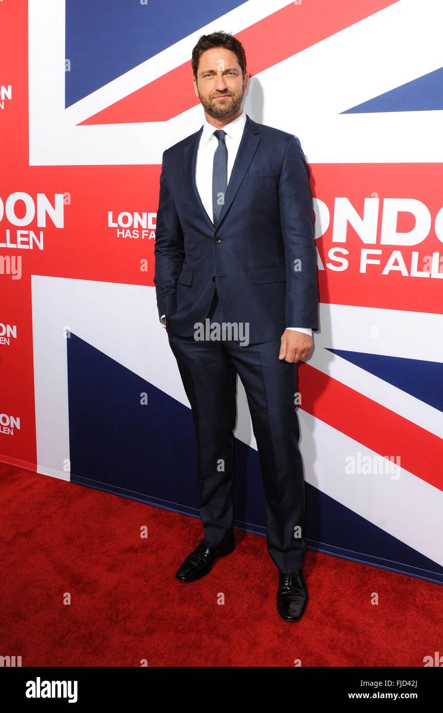 Los Angeles, CA, USA. 1st Mar, 2016. Gerard Butler at arrivals for ...