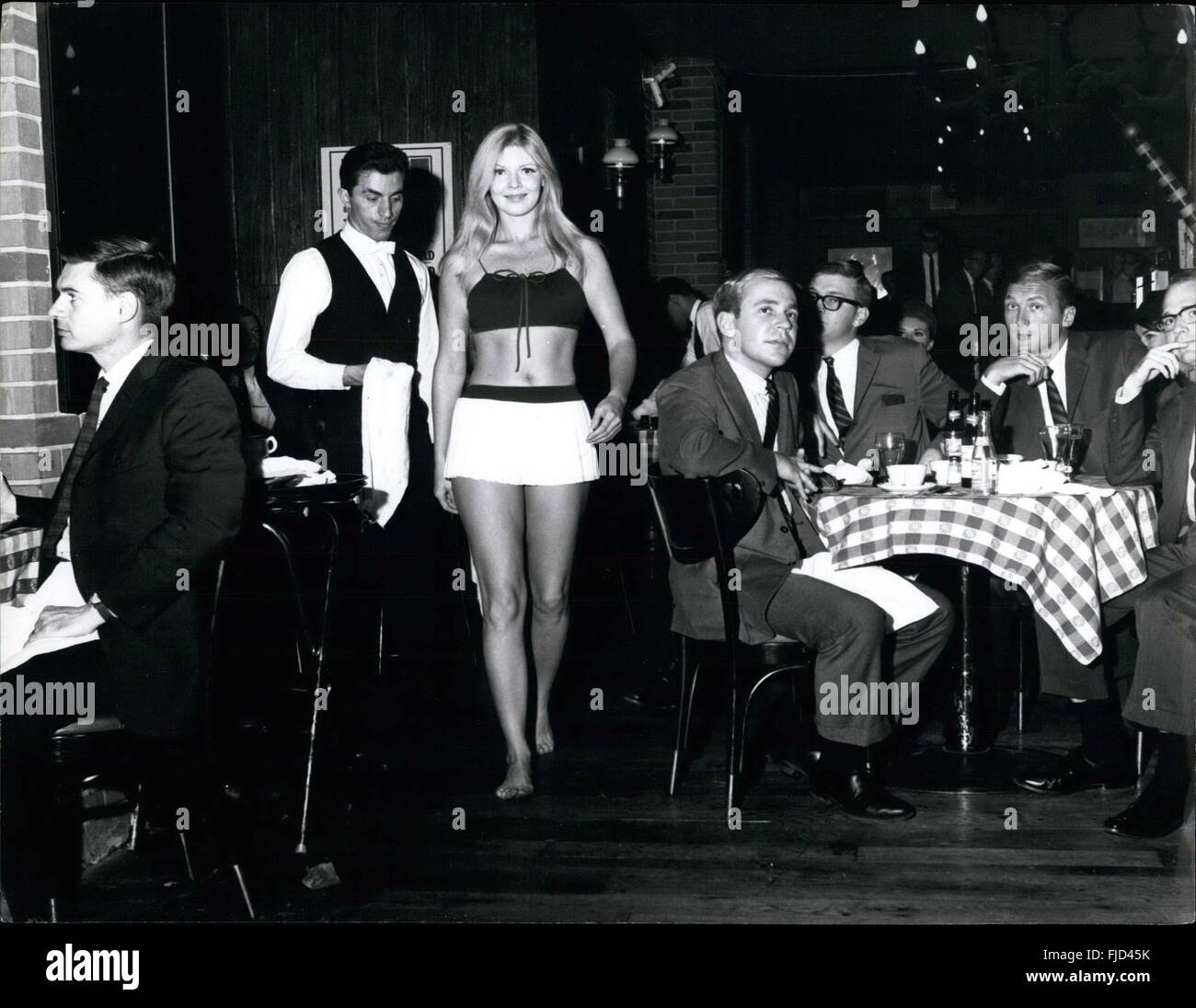 1968 - Pizza parlor waitress model skirt The Phone Booth In New York ...