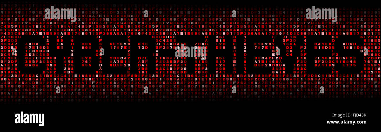 Cyber thieves text on hex code illustration Stock Photo - Alamy