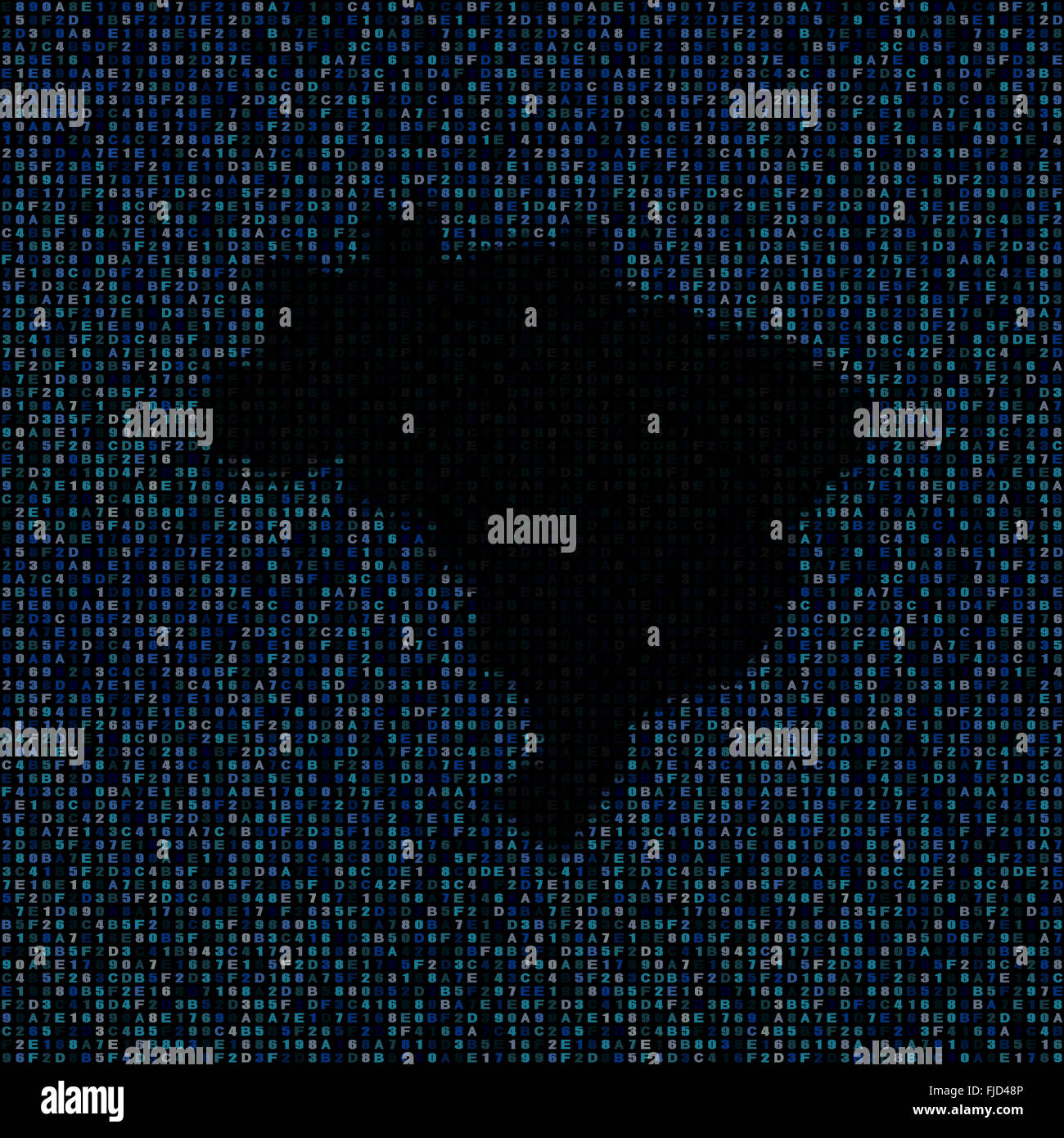 Brazil map on hex code illustration Stock Photo - Alamy