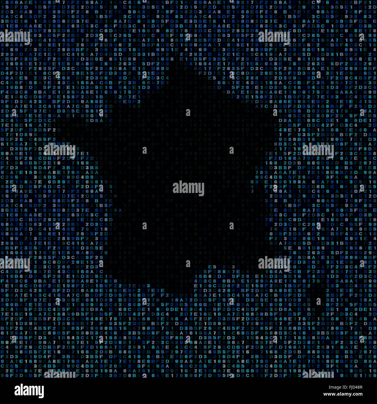 France map on hex code illustration Stock Photo - Alamy