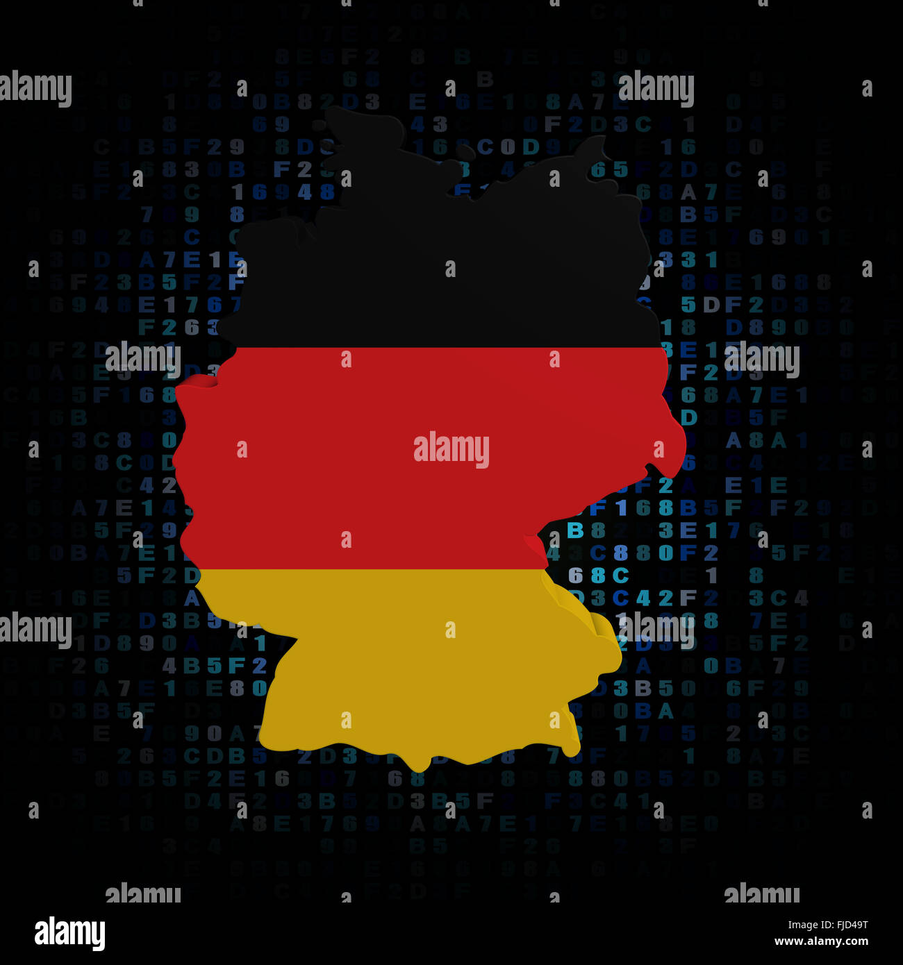 Germany map flag on hex code illustration Stock Photo - Alamy