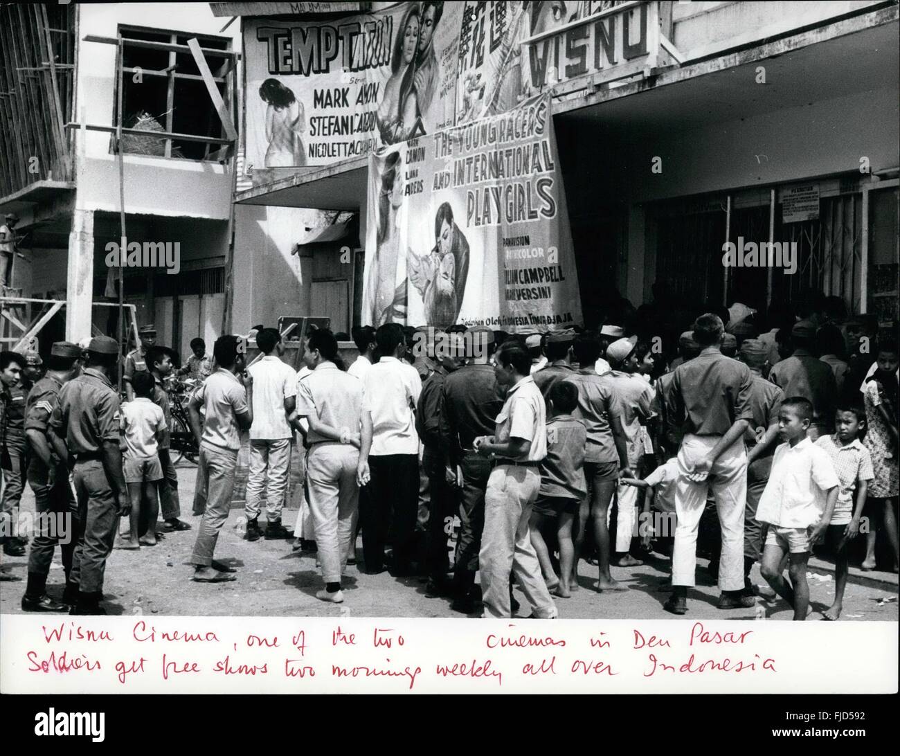 1968 - Bali Indonesia: Wisnu Cinema, one of the two cinemas in Deu ...