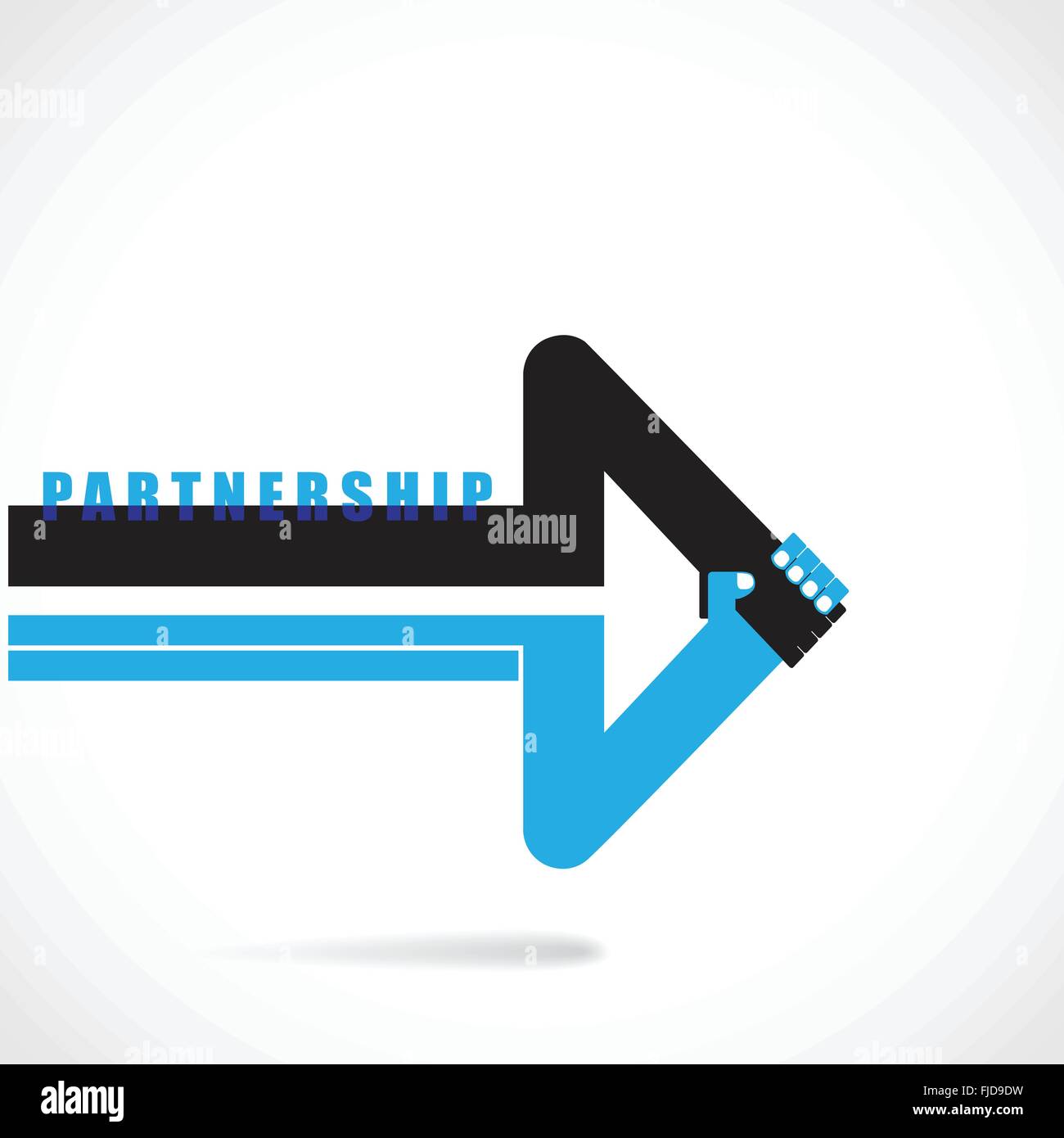 Creative arrow sign and handshake abstract design symbol. Business ...