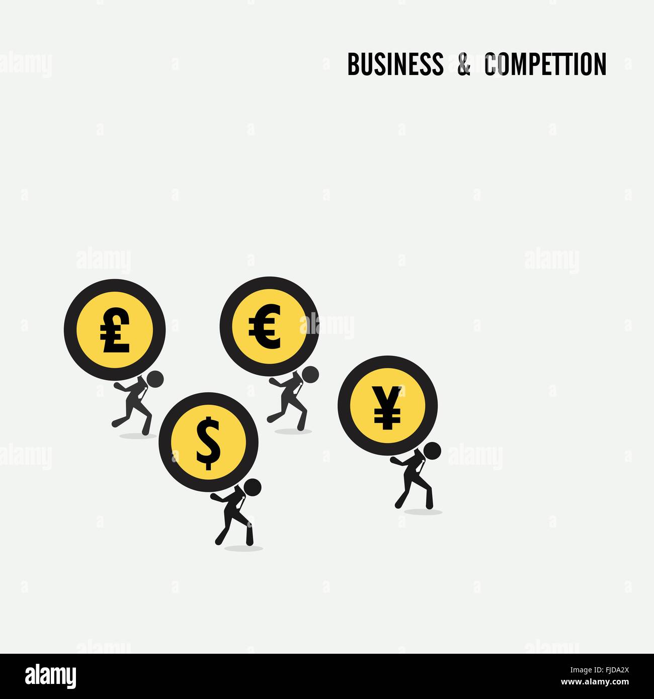 Business competition idea concept. Business cartoon idea symbol.Vector ...
