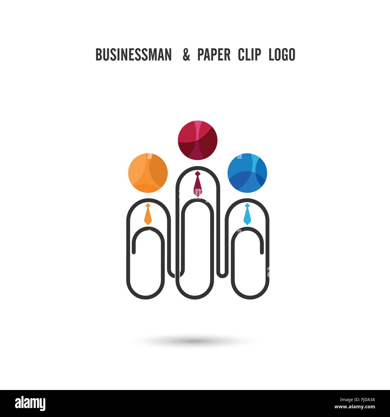 Businessman and paper clip logo design vector template.Team,partners ...