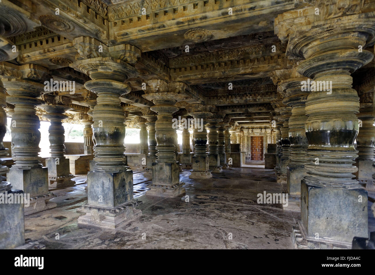 Pillars of nagareshwara temple, bankapur, haveri, Karnataka, india ...