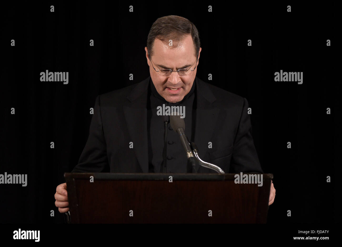 Washington DC, USA. 1st March, 2016. Reverend Paul Scalia, son of the ...