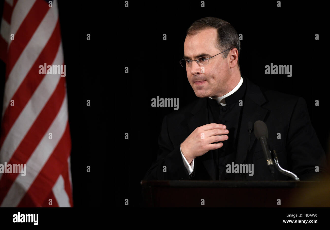 Washington DC, USA. 1st March, 2016. Reverend Paul Scalia, son of the ...