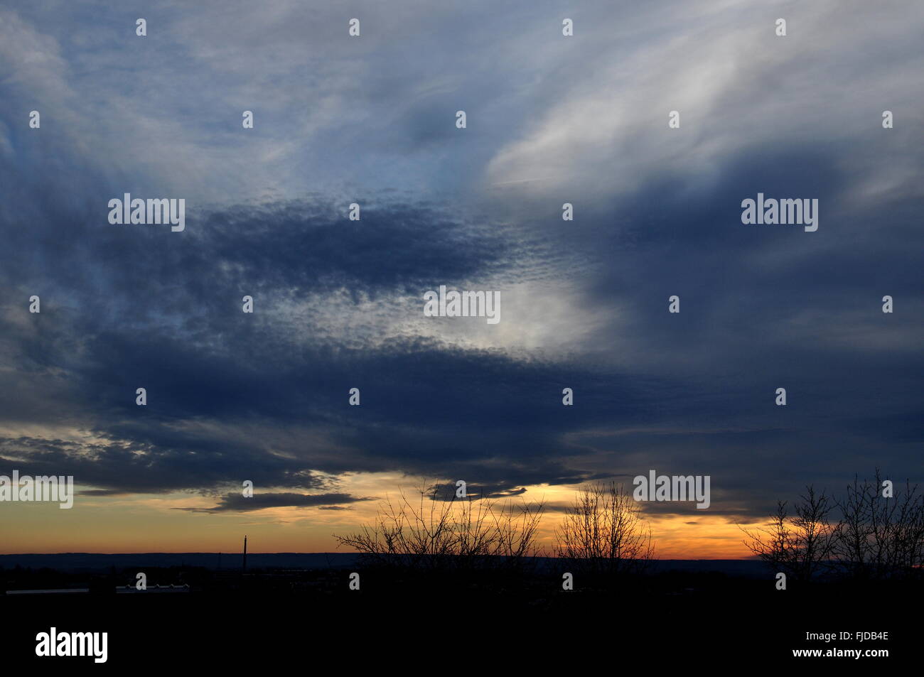 Weather over the city, cloud, clouds, sky, night, sunset, sun Stock ...