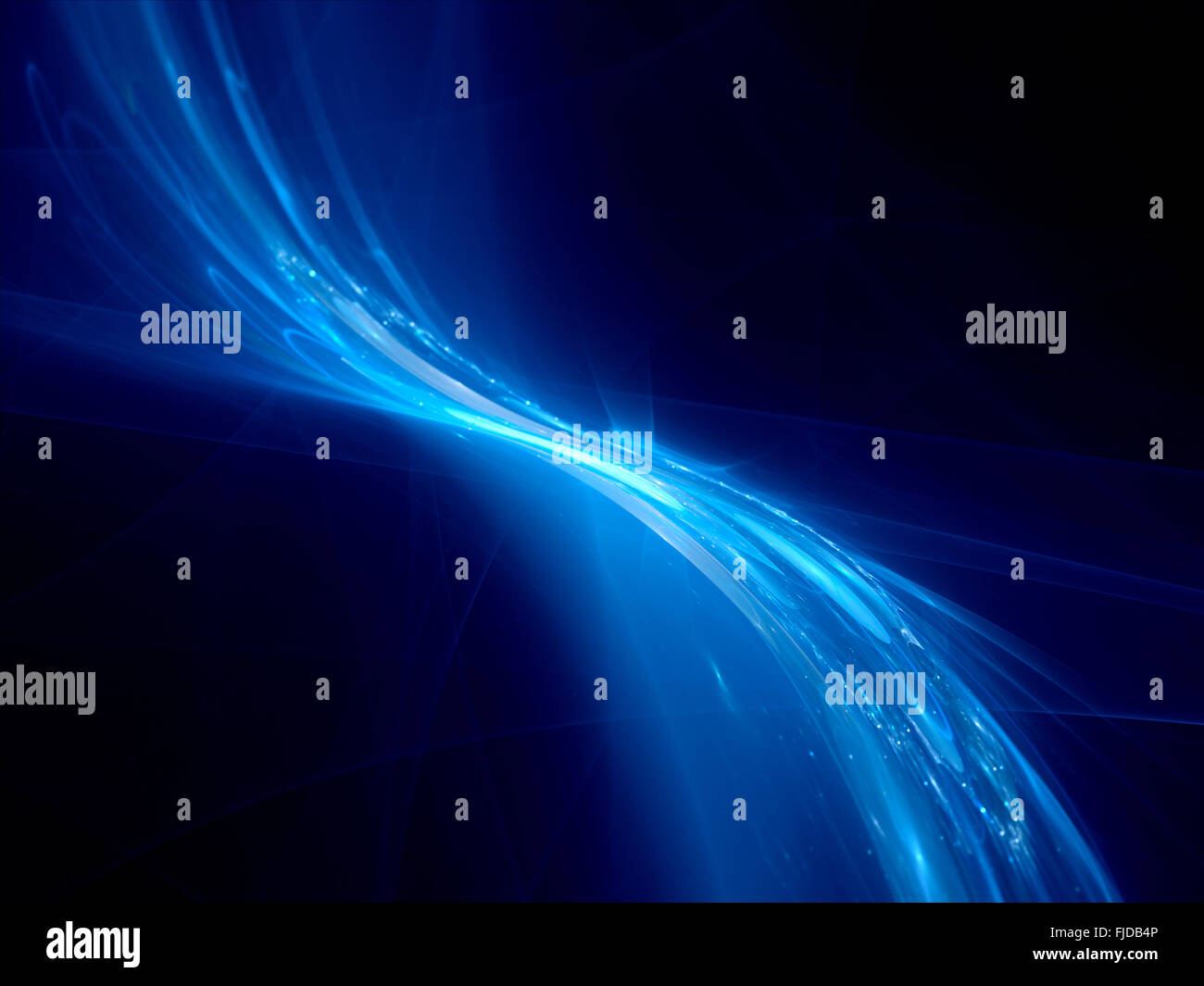 Blue glowing shape in space, new technology, computer generated ...