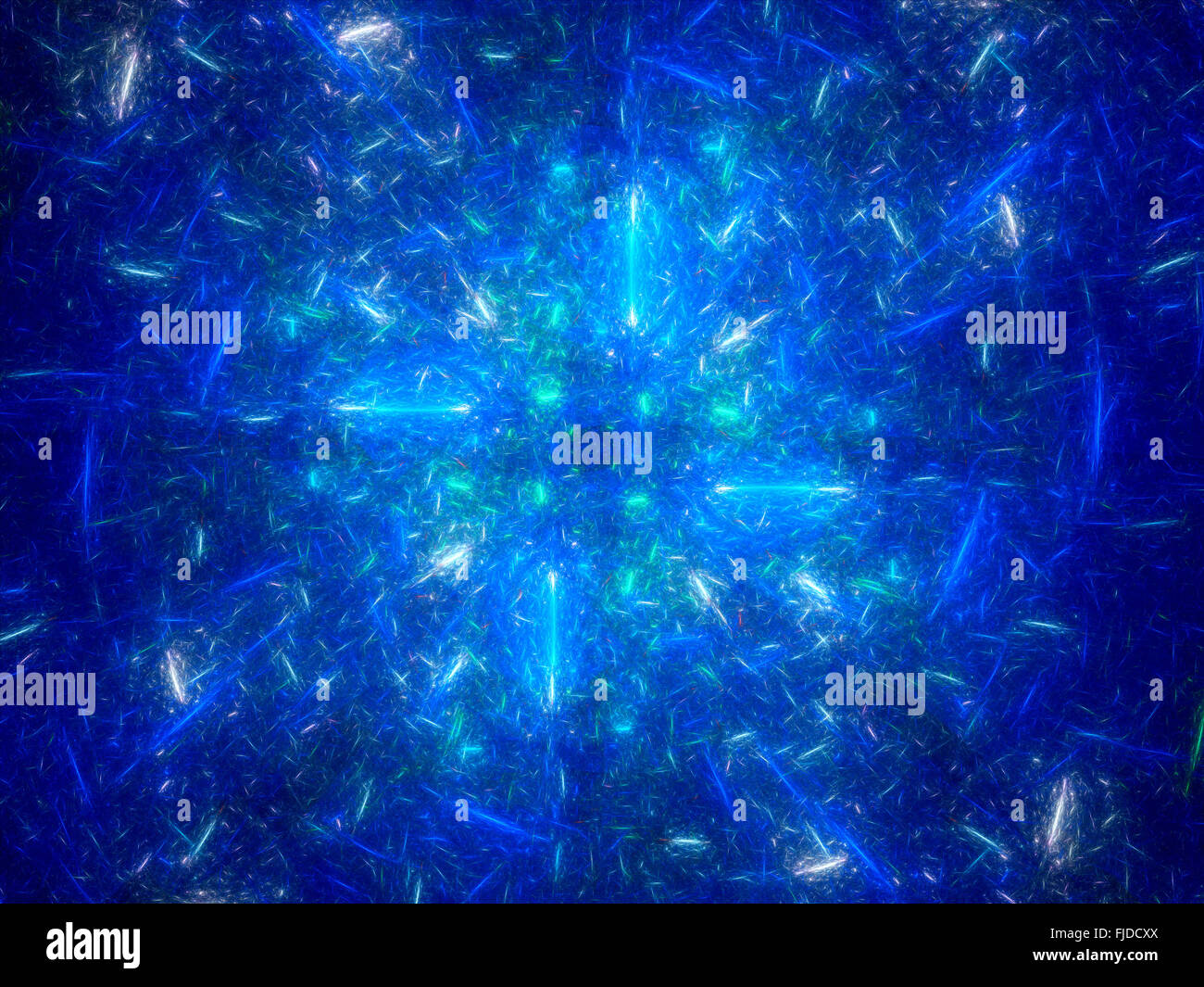 Blue glowing lines in space fractal, computer generatred abstract ...