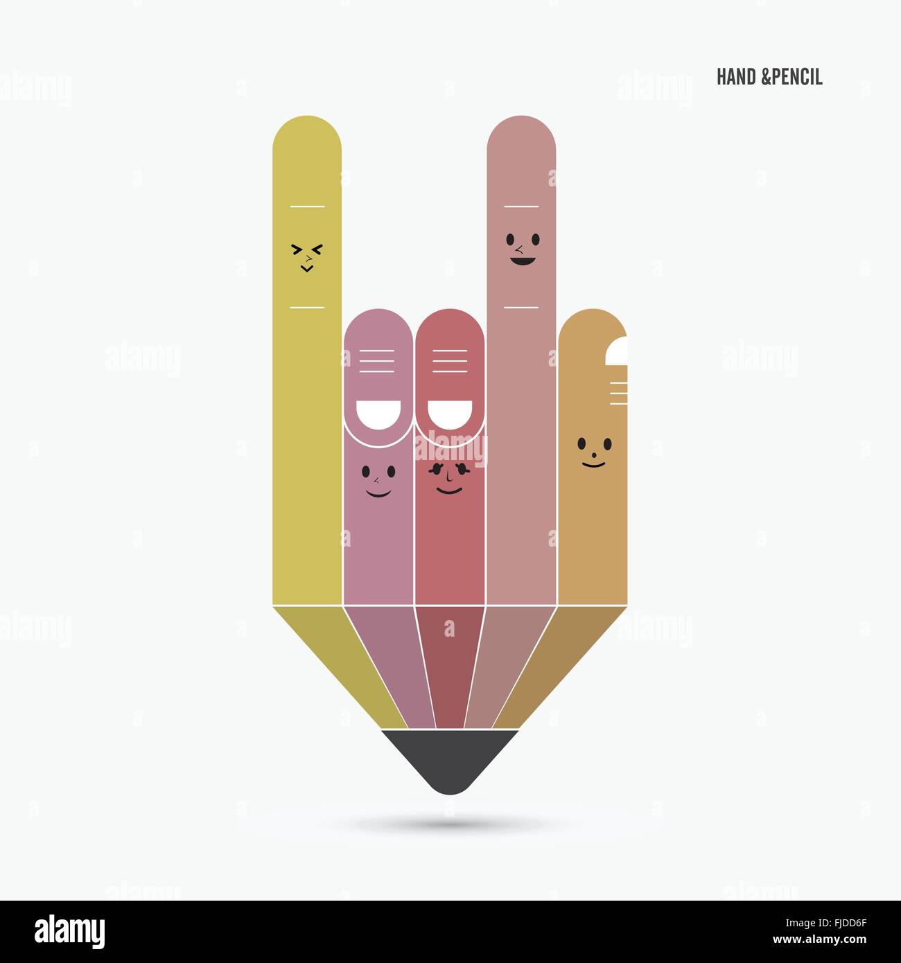 Abstract pencil and hand icon abstract logo design vector template ...
