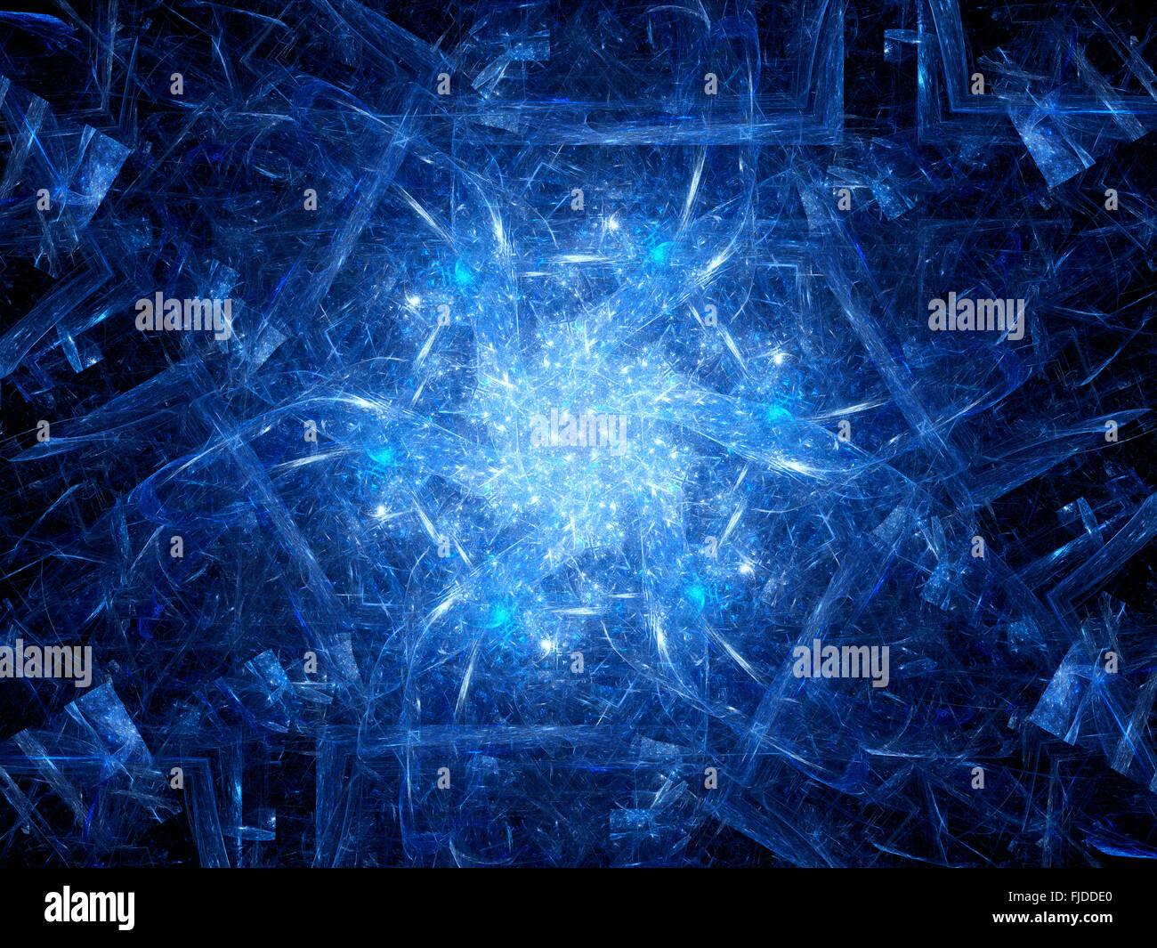 Blue glowing new technology in space, computer generated abstract ...