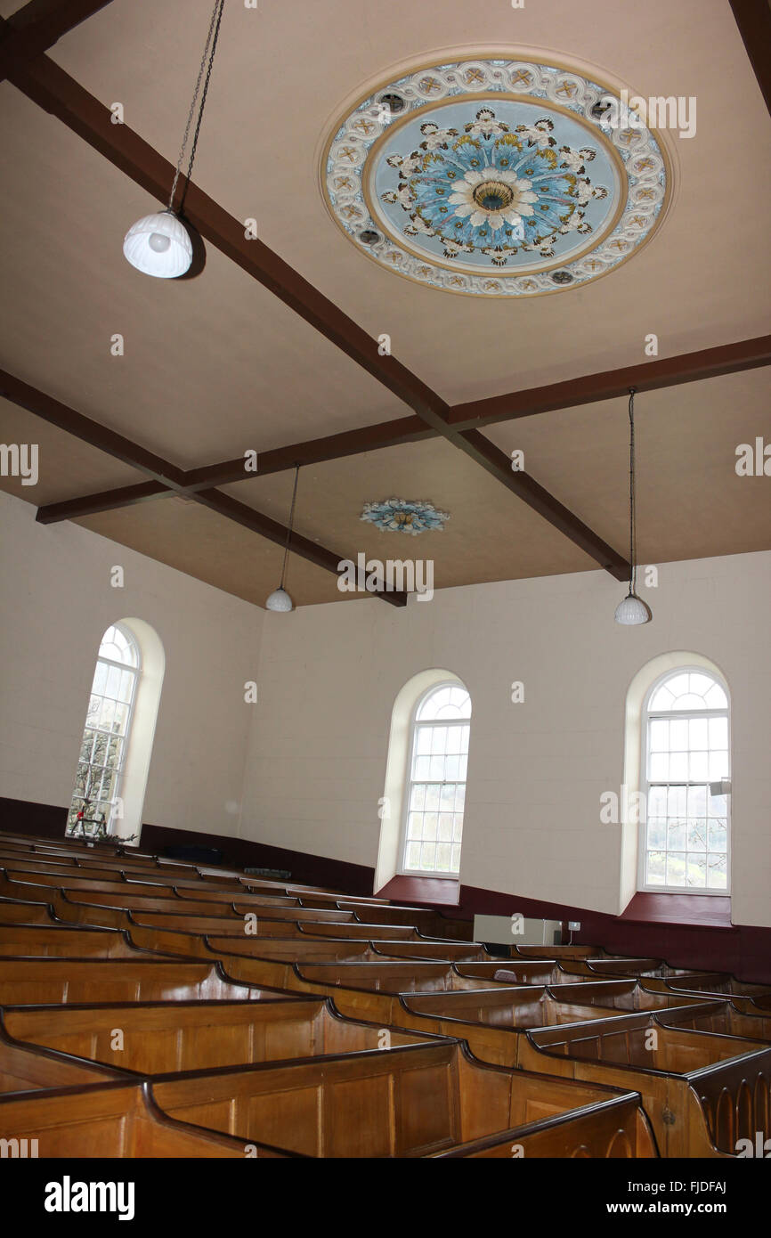 Interior of the 19th Century Welsh Zion Chapel in Rowen, Conwy Stock ...
