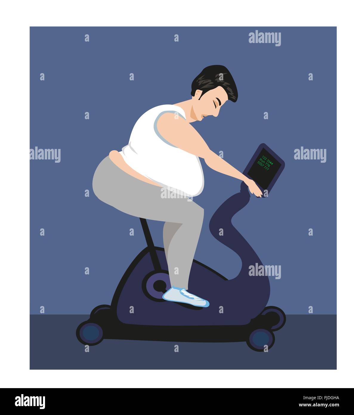 Fat Man On Bicycle Stock Vector Images - Alamy