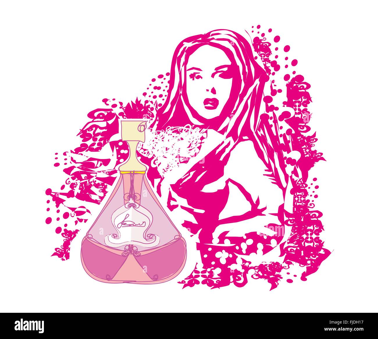 Pink woman perfume bottle Stock Vector Images - Alamy