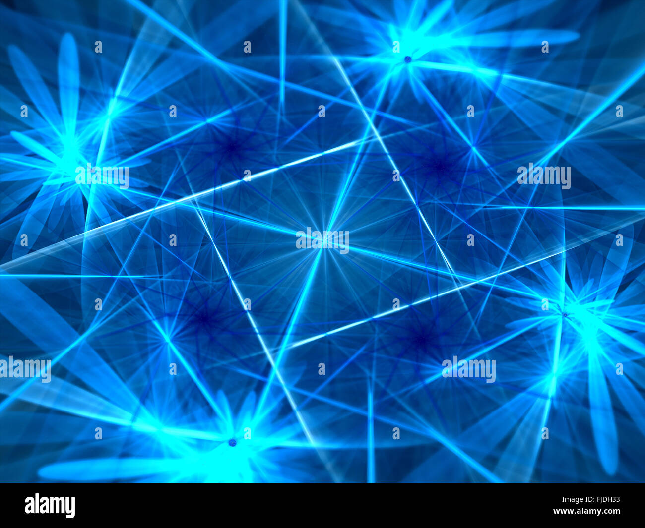 Blue glowing lines in space, computer generated abstract background ...