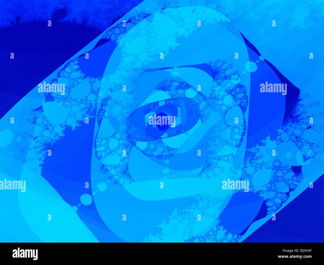 Blue oval shapes fractal, computer generated abstract background Stock ...
