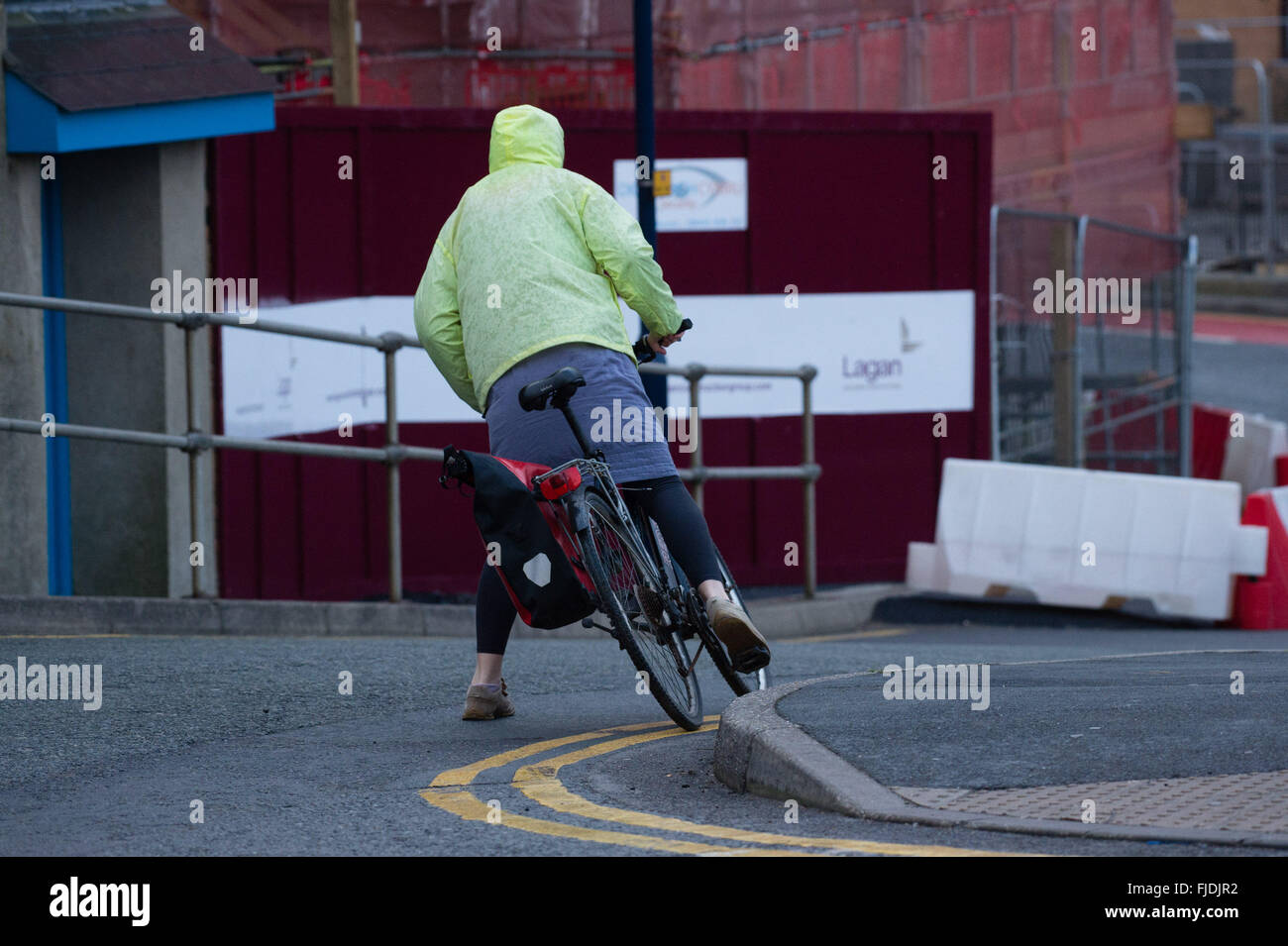 Cyclist in windy weather hi-res stock photography and images - Alamy