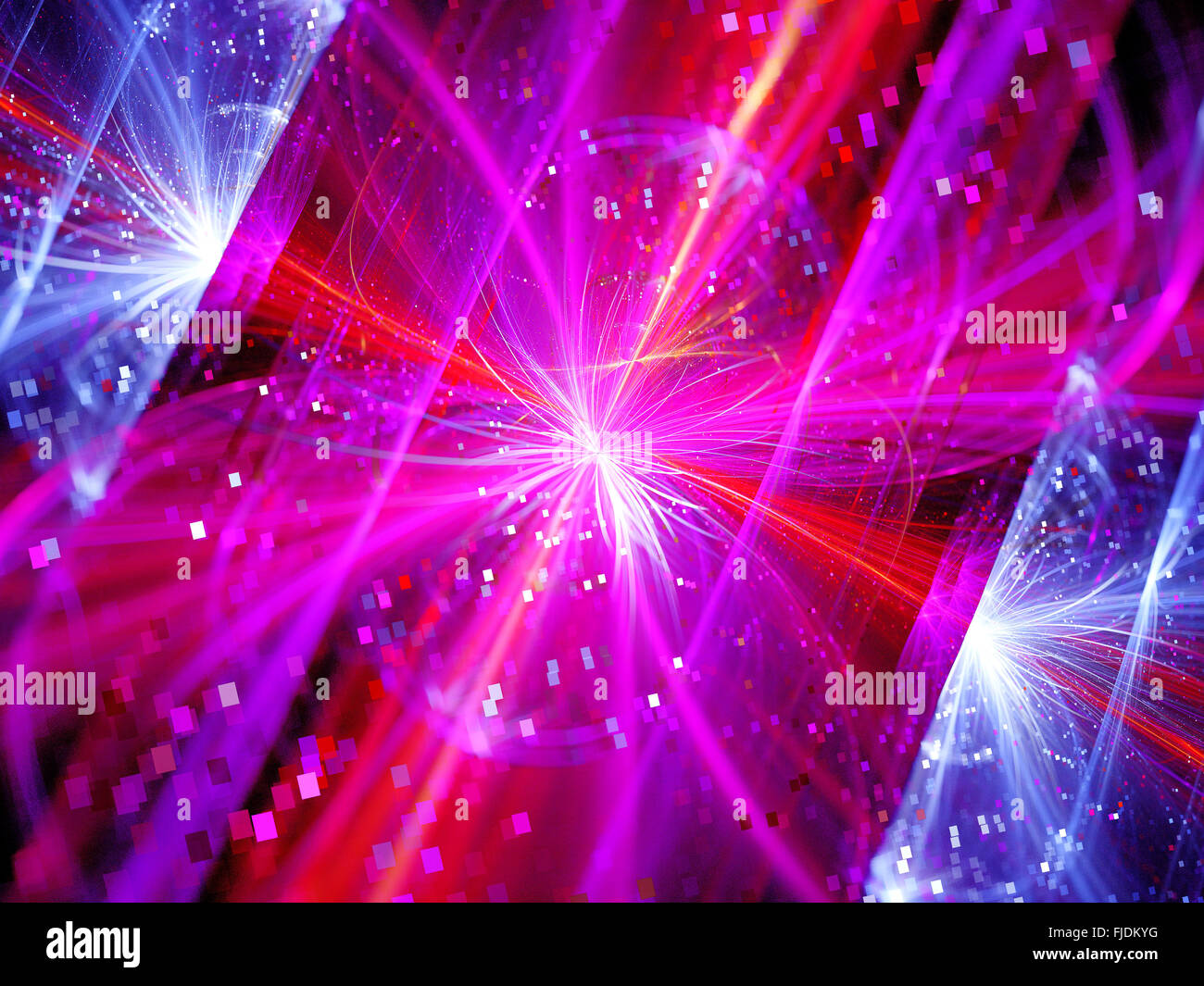 Colorful multidimensional energy field with particles, computer ...
