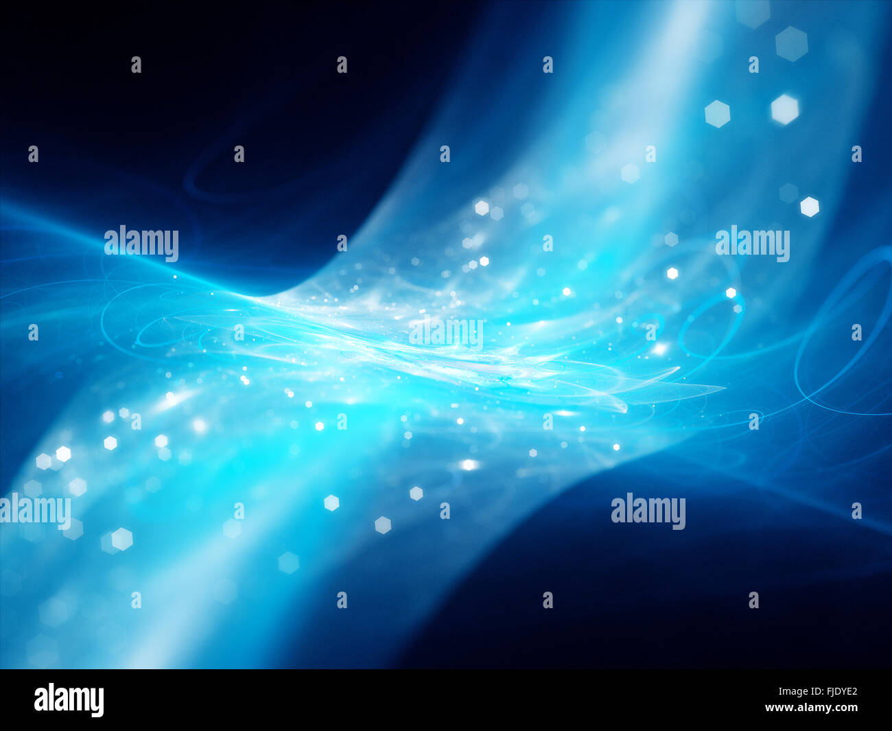 Blue glowing new technology flow, computer generated abstract ...
