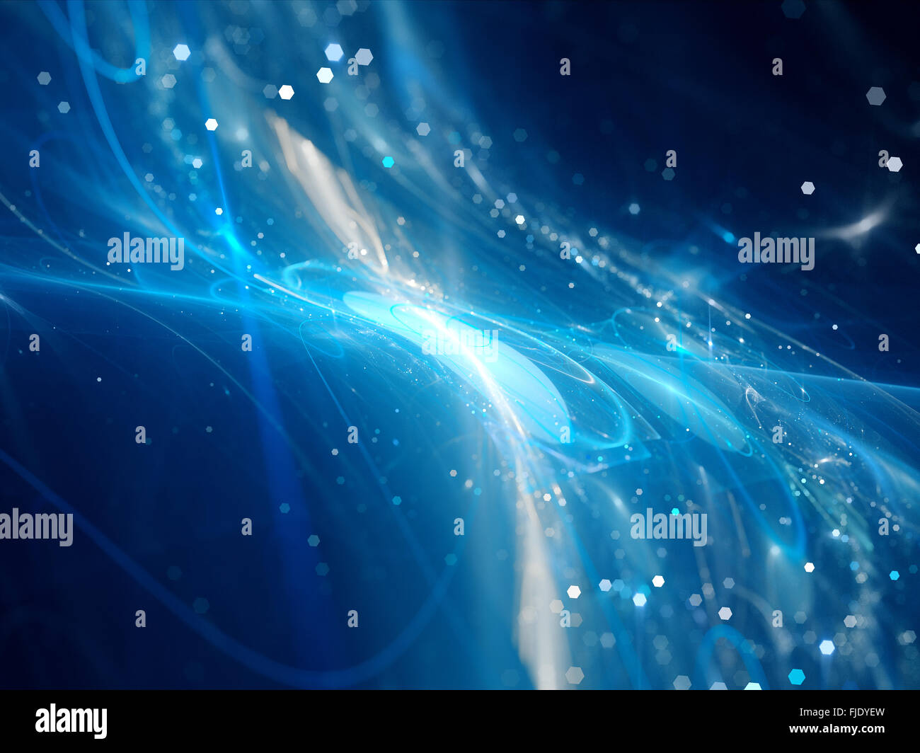 Blue glowing new technology flow in space, computer generated abstract ...