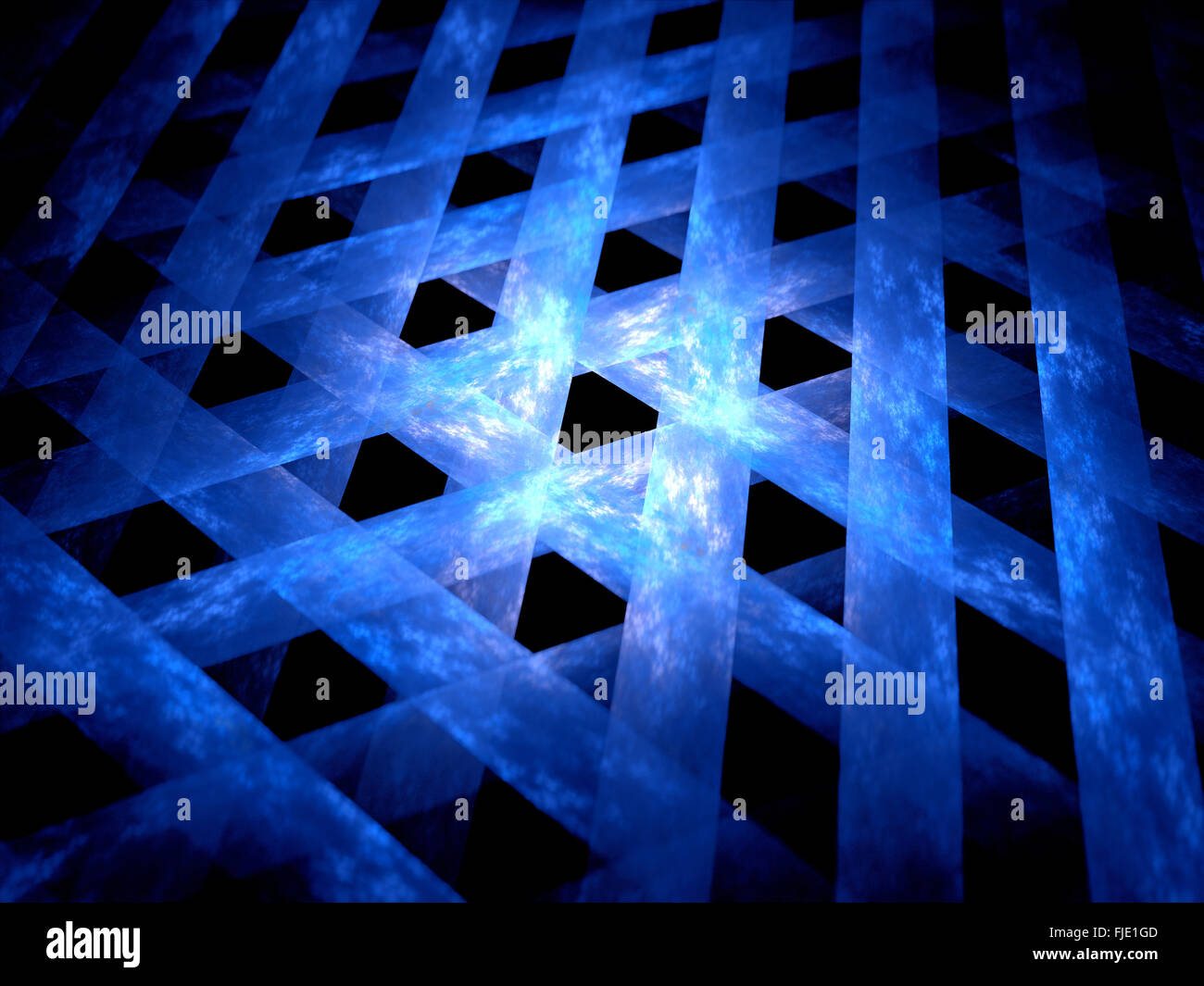 New glowing blue grid in space, computer generated abstract background ...
