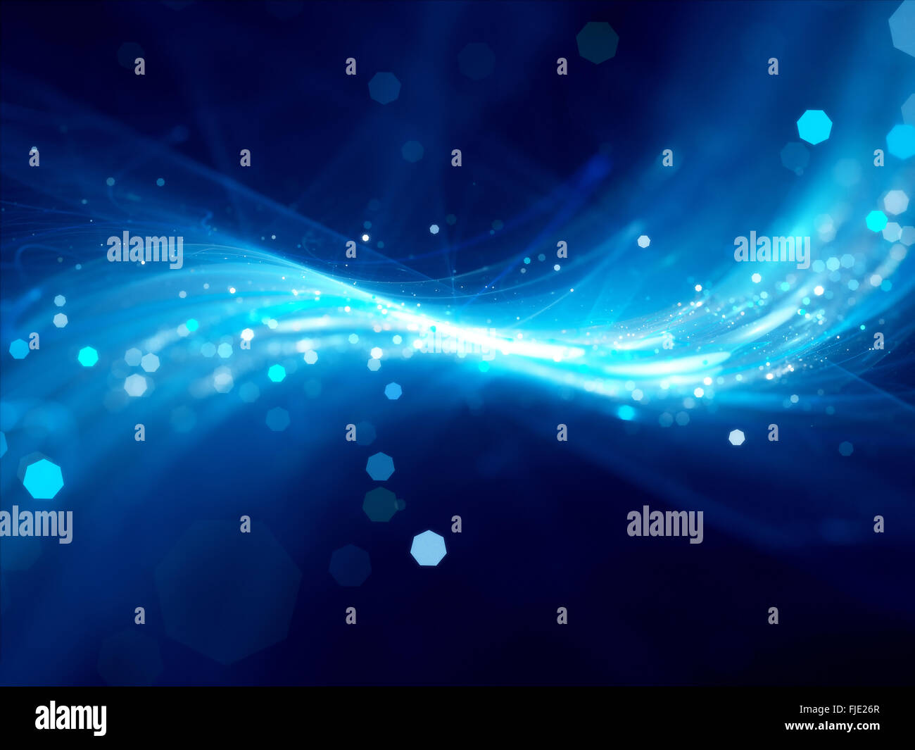 Blue glowing new technology background with particles, computer ...