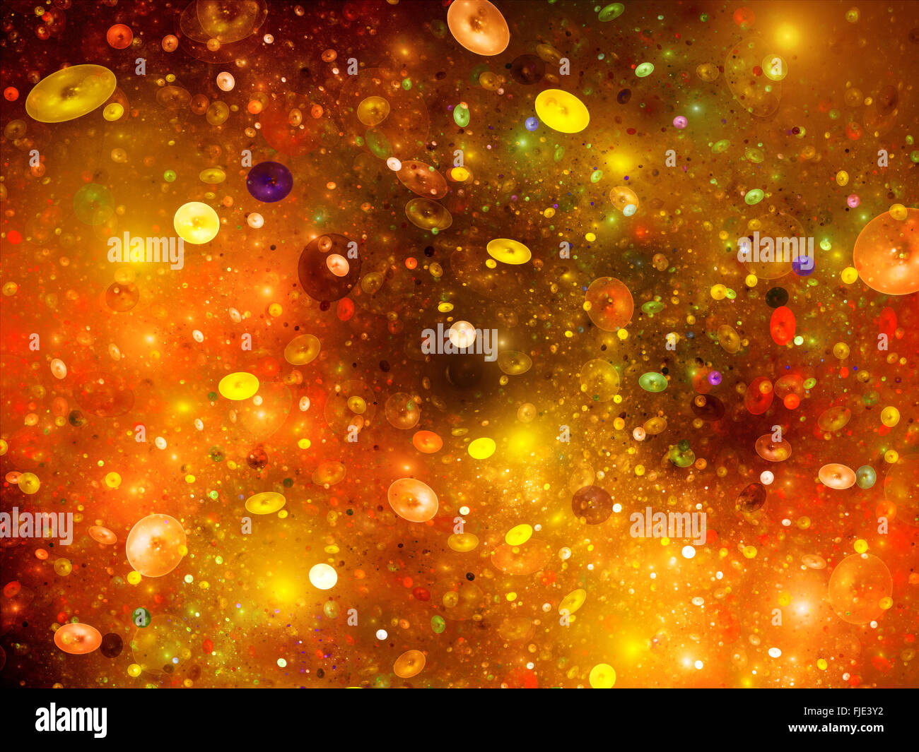 Cosmic bubbles in space, multiverse, computer generated abstract ...