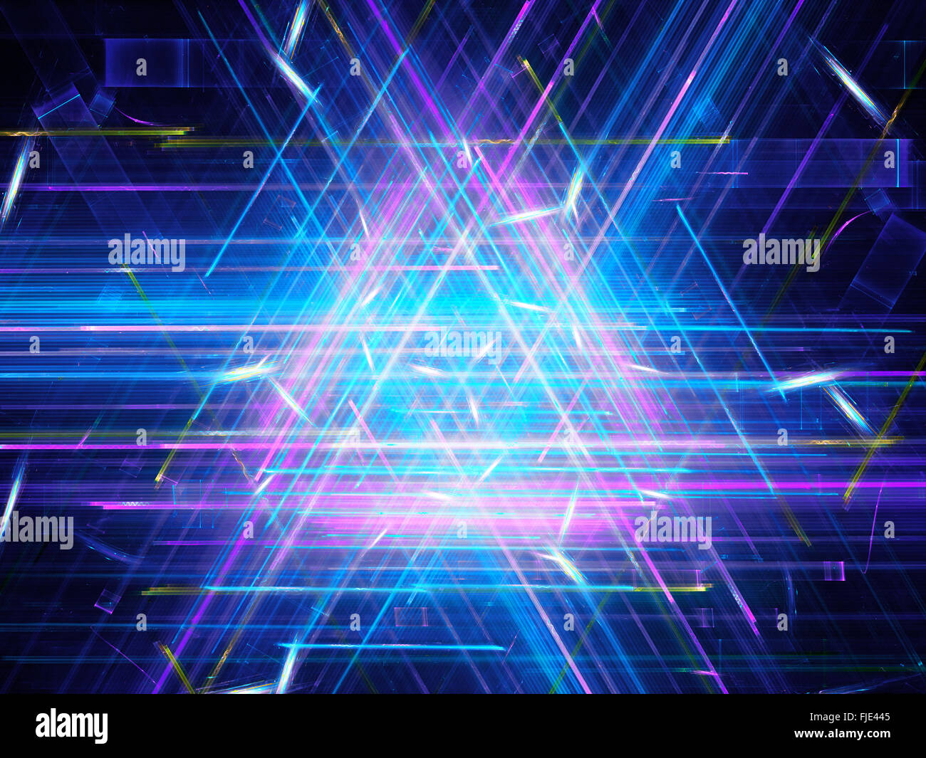Glowing multicolored triangle, computer generated abstract background ...