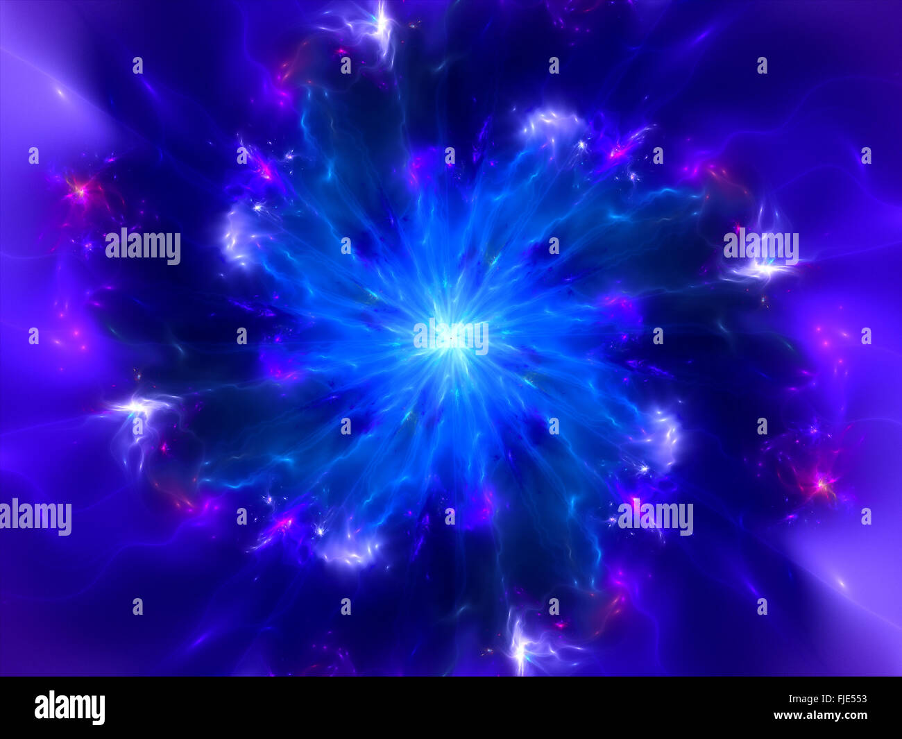 Magical blue explosion in space, computer generated abstract background ...
