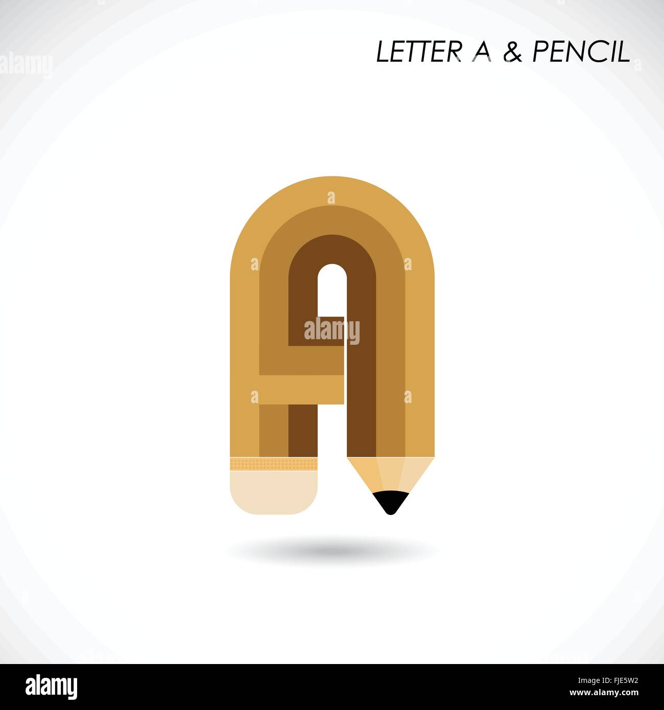 Creative letter A icon abstract logo design vector template with pencil ...