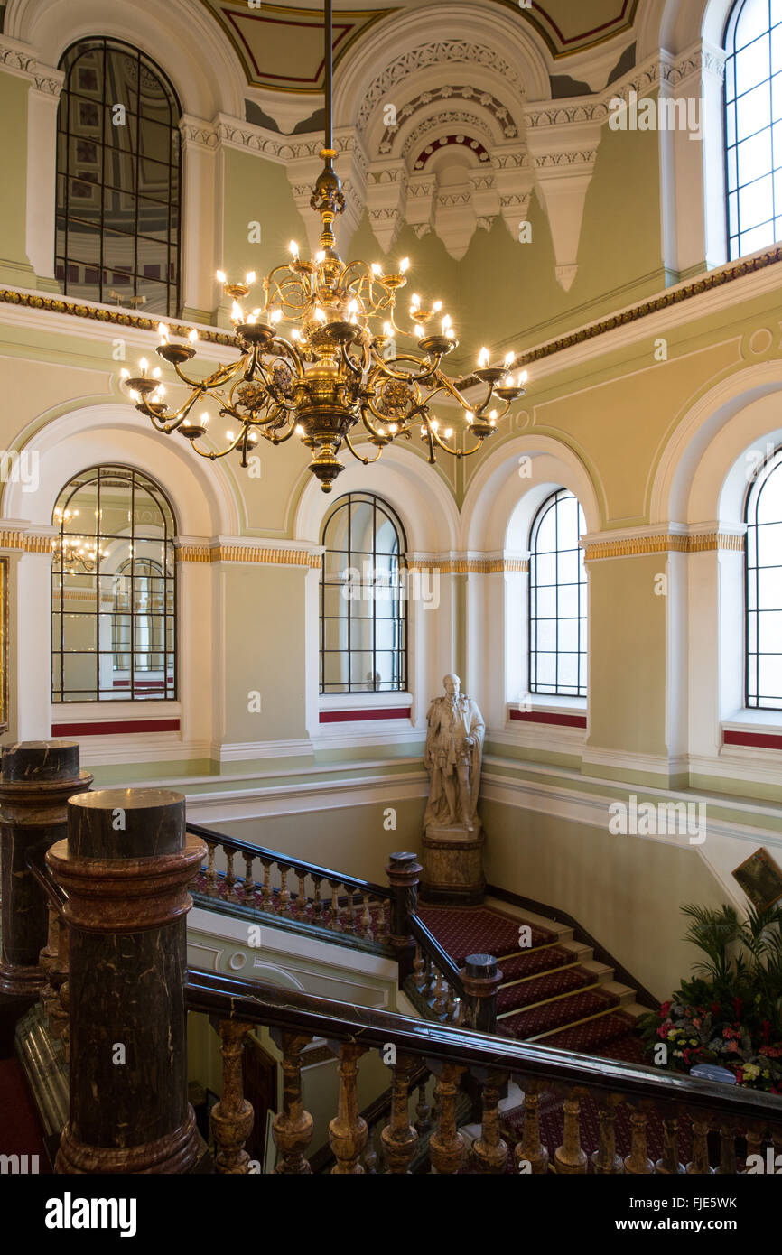Birmingham Council House. The central entrance stairway leading to the ...