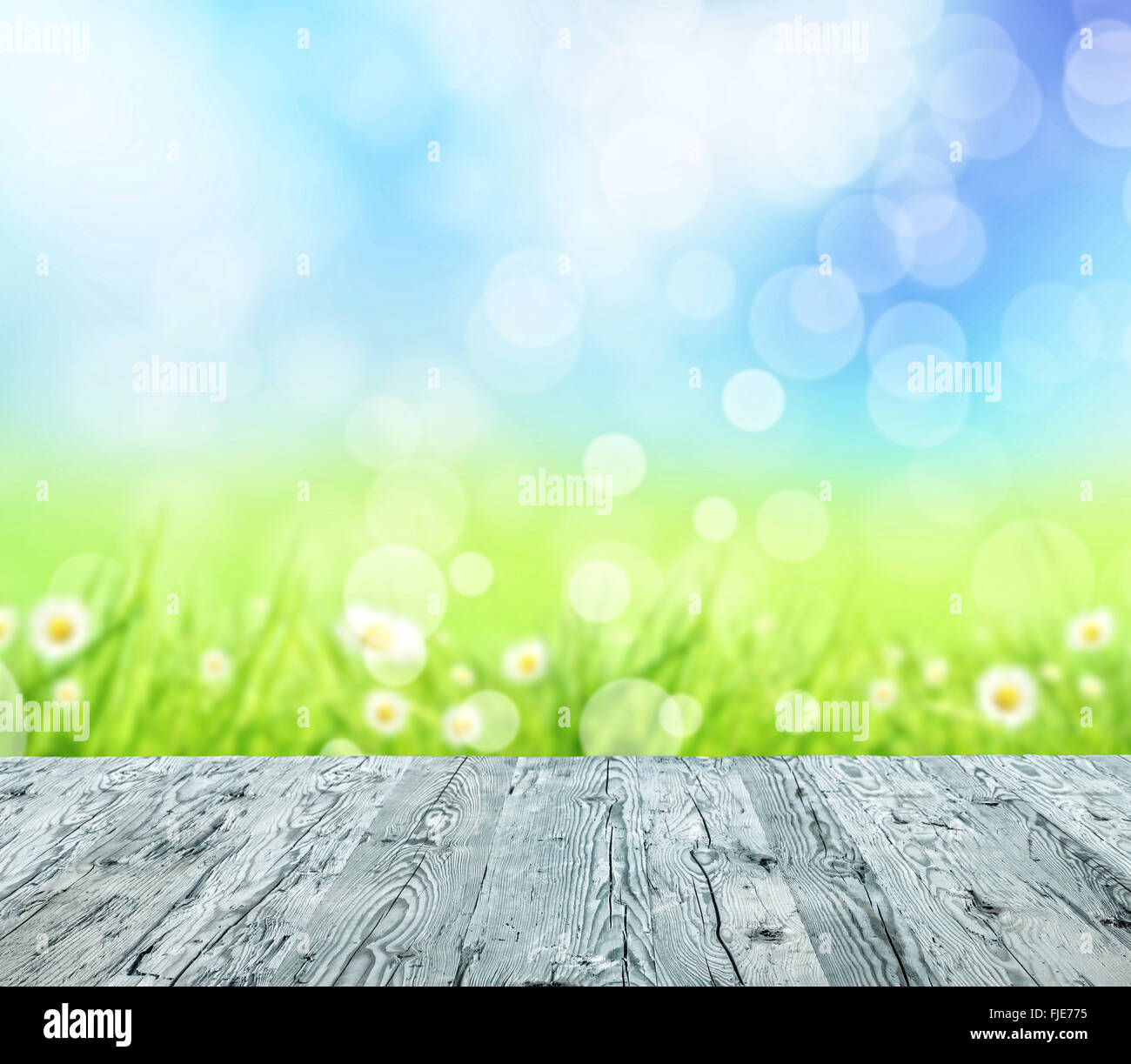 Spring background with empty wooden planks Stock Photo - Alamy
