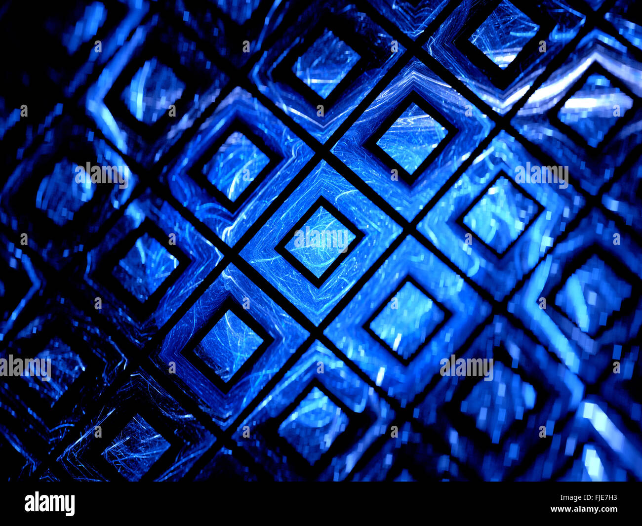 Blue glowing gpu grid in cyberspace, grid computing, computer generated ...