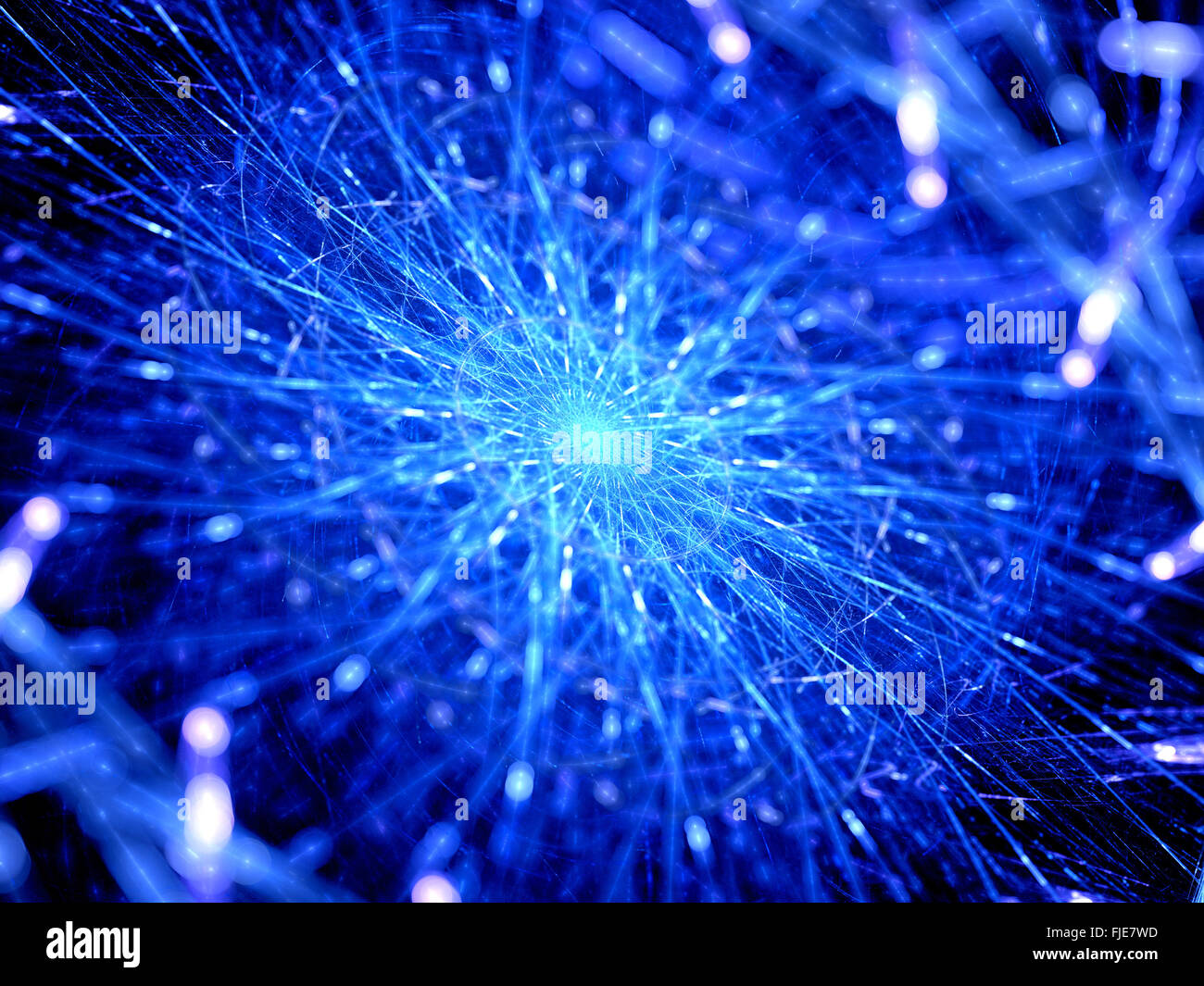Blue glowing space object, computer generated abstract background Stock ...