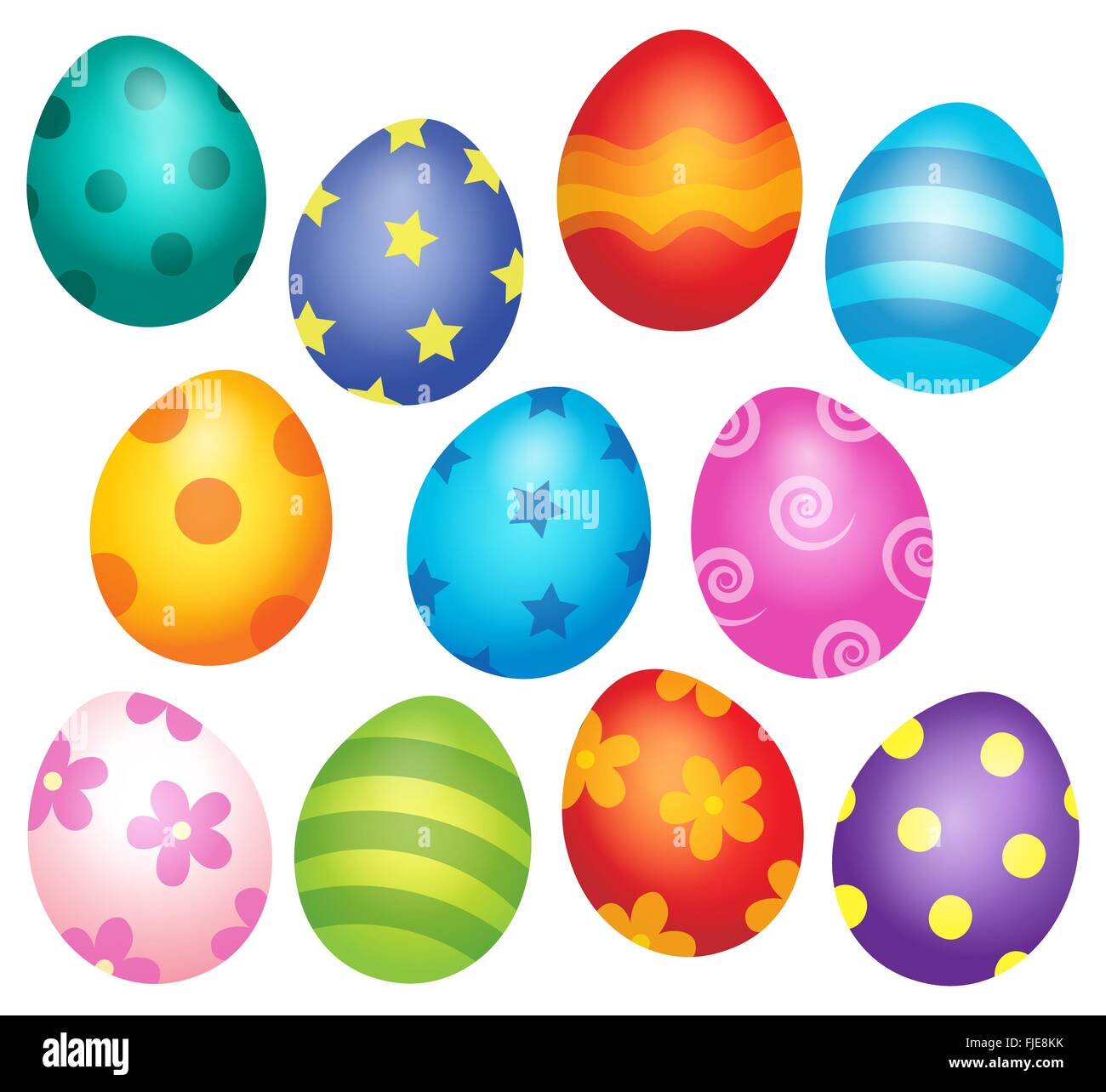Decorated Easter eggs theme image 1 - picture illustration Stock Photo ...
