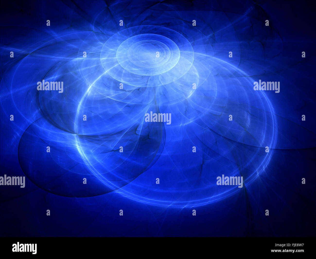 Blue glowing trajectories in space, fourth dimension, computer ...