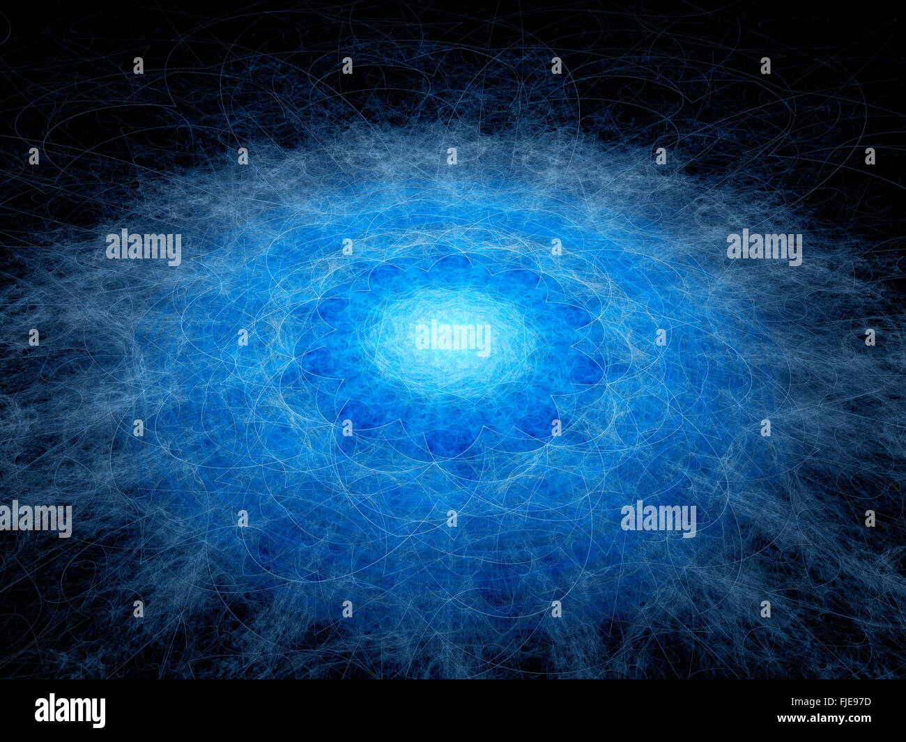 Blue glowing futuristic space object, computer generated abstract ...