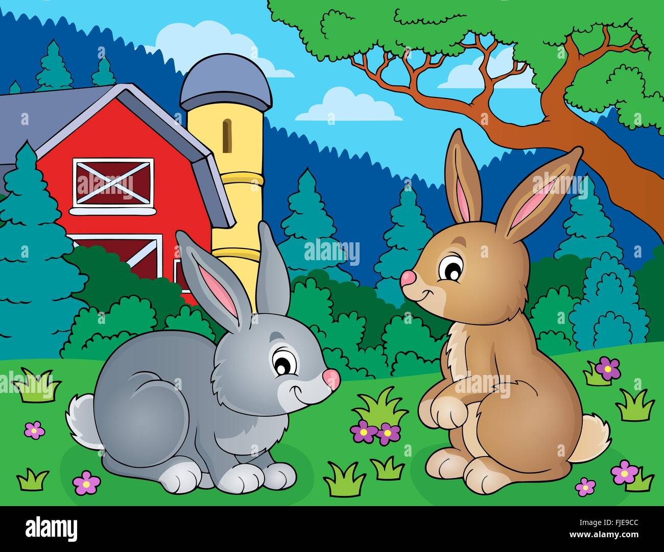 Rabbit topic image 5 - picture illustration Stock Photo - Alamy