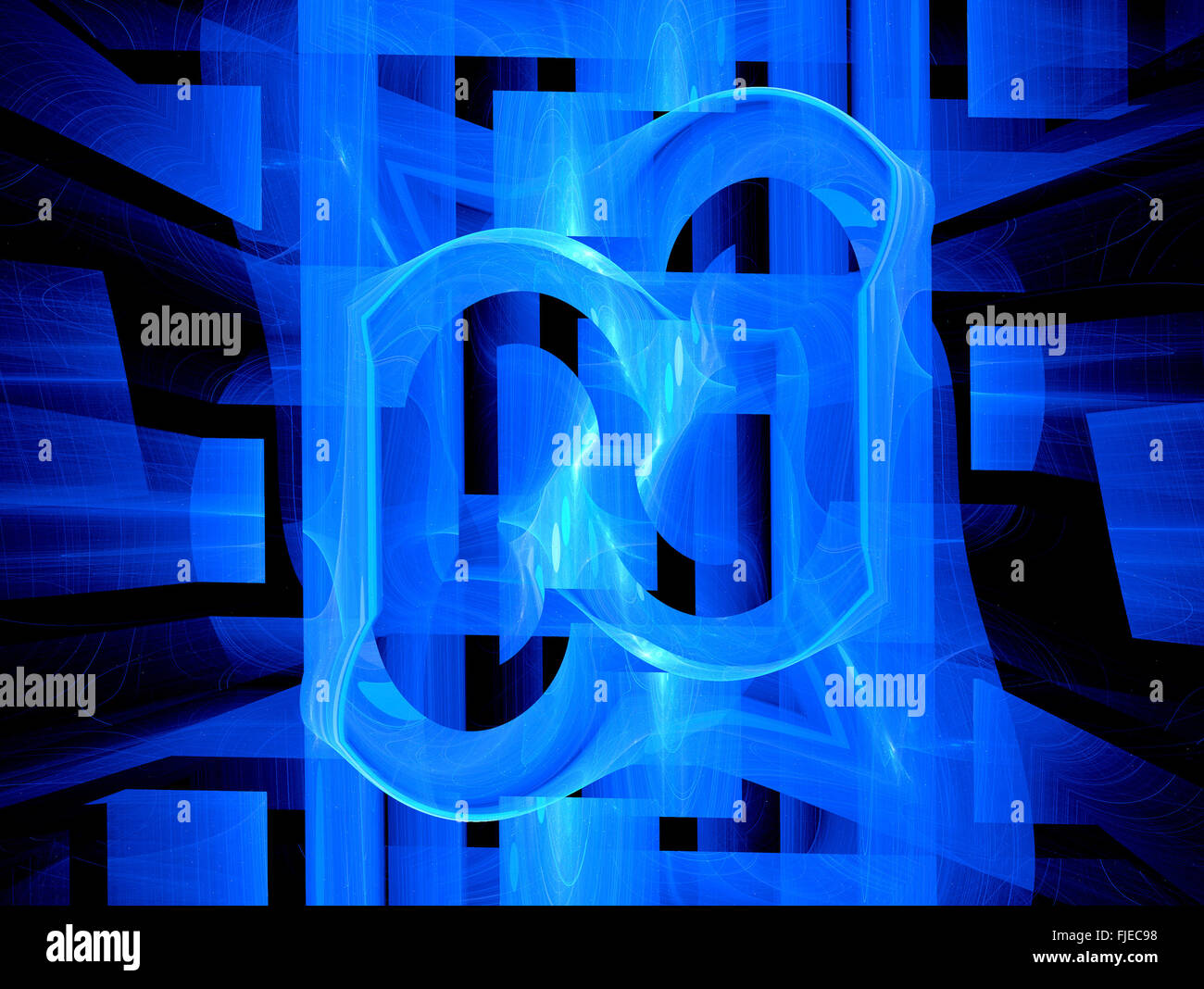 Blue new technology in industry, computer generated abstract background ...