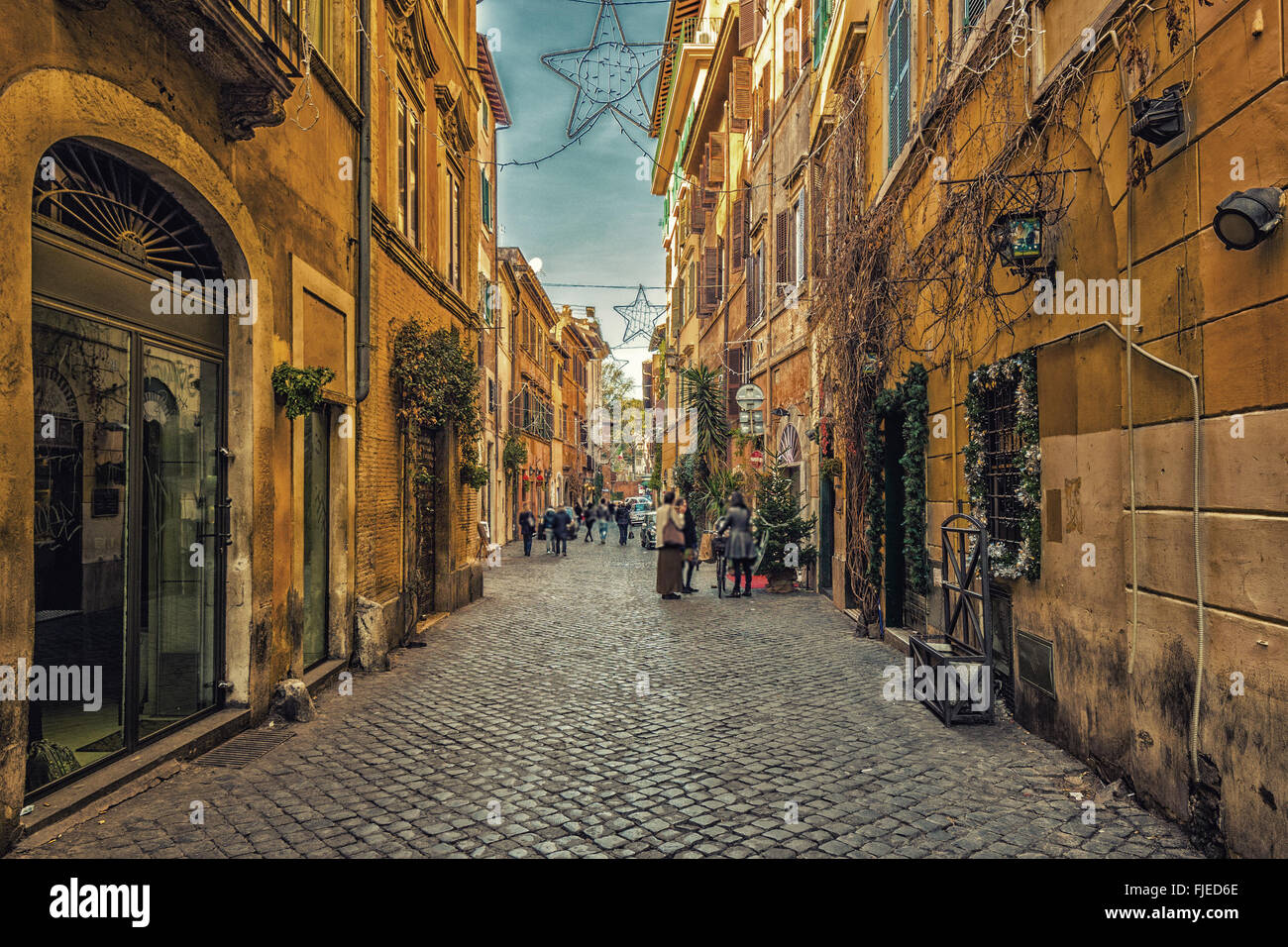 walking the ancient streets and alleys of Rome, Italy Stock Photo ...