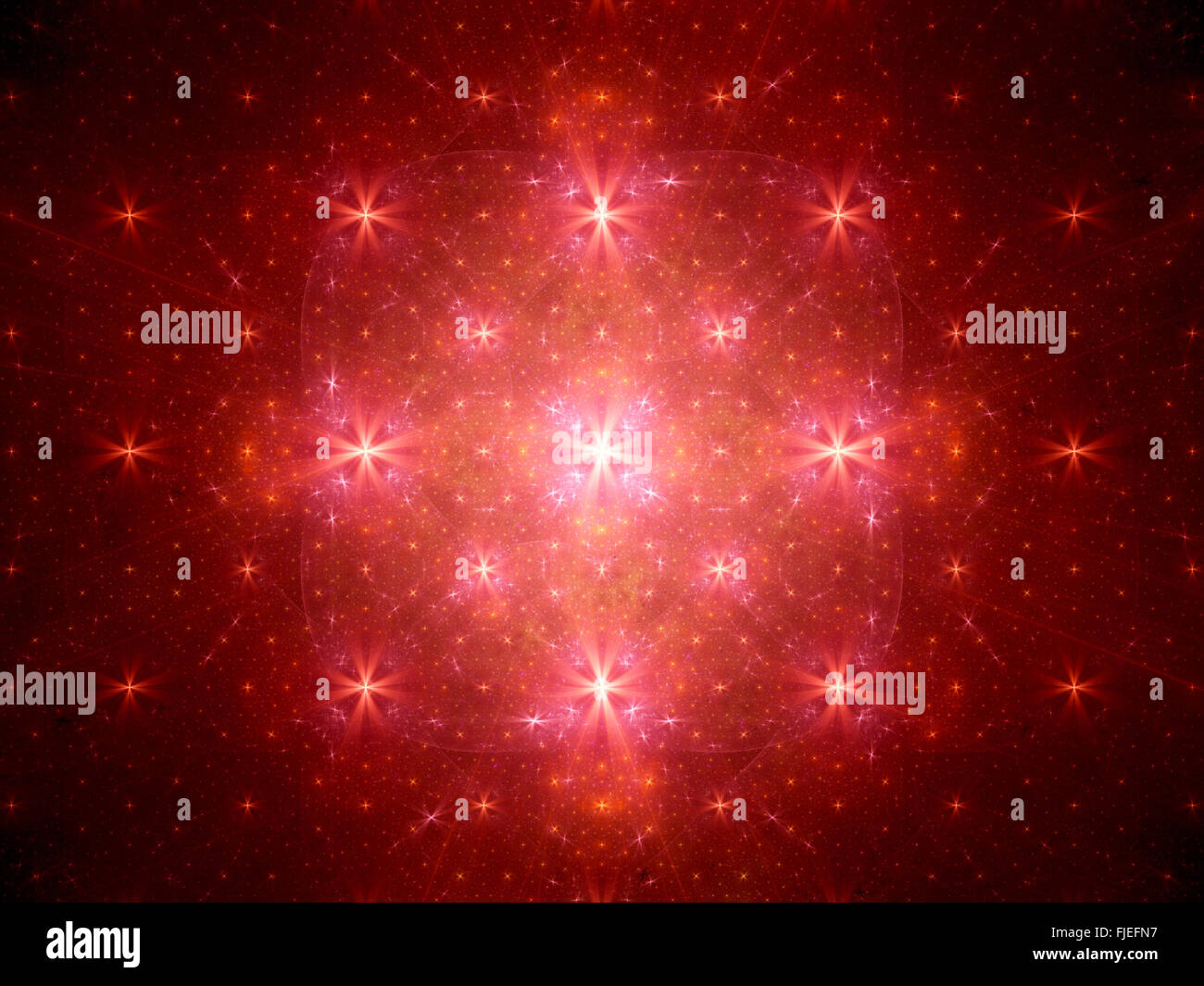 Red glowing stars fractal, computer generated abstract background Stock ...