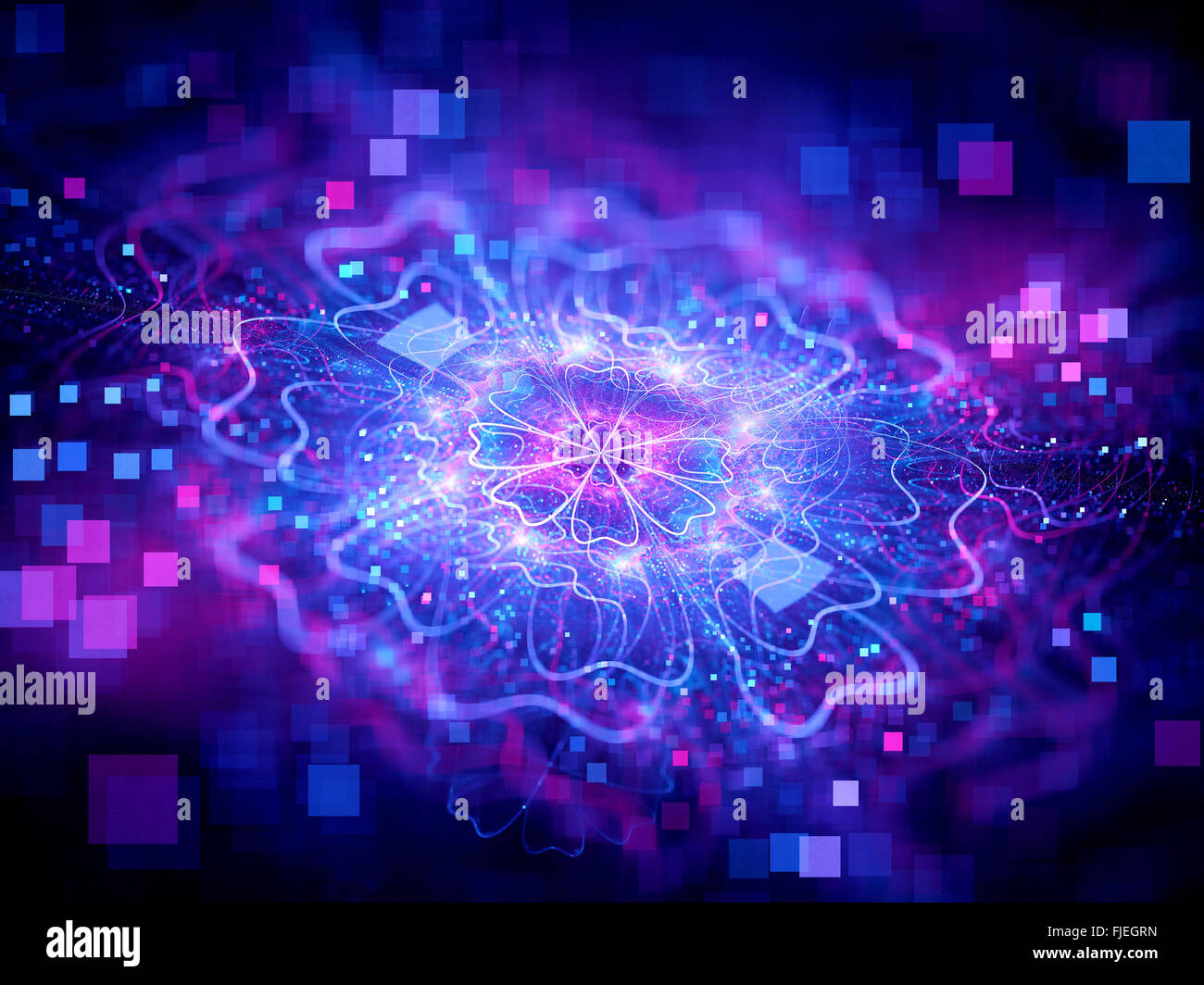 Colorful glowing new technology, computer generated abstract background ...